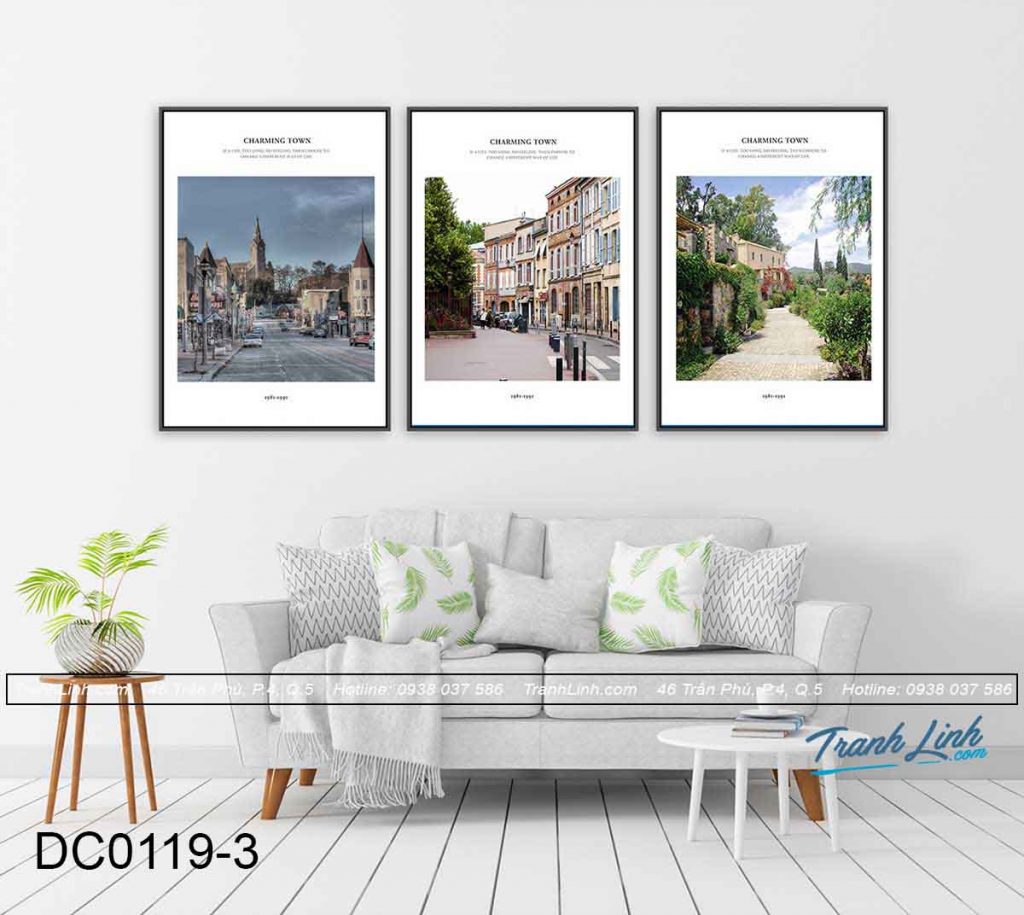 Bộ Tranh Canvas Decor Con đường Và Những Tòa Nhà - DC0119 - Tranh Linh