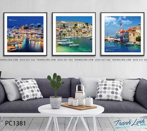 Bộ Tranh Canvas Kiến Trúc Châu Âu đen Trắng đẹp - PC0122 - Tranh Linh