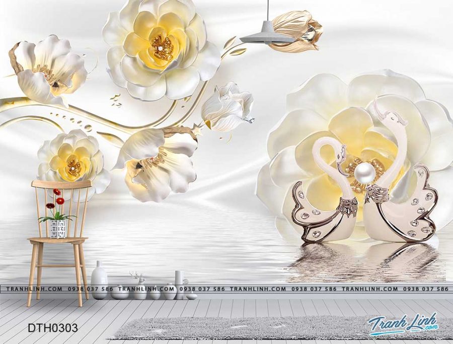 Tranh Dán Tường Hoa DTH0303 - Tranh Linh
