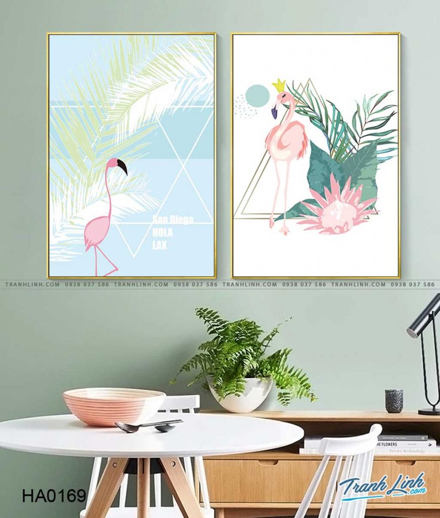 Bộ Tranh Canvas Chim Hạc - HA0169 - Tranh Linh