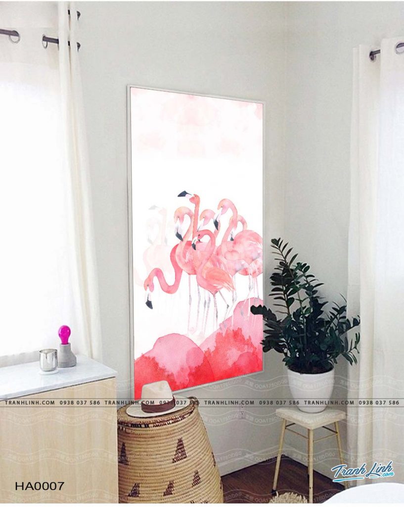 Tranh Canvas Đàn Hồng Hạc - HA0007 - Tranh Linh