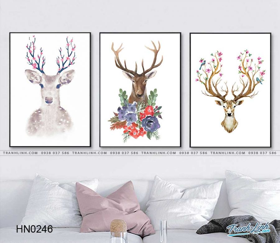 Bộ Tranh Canvas Hươu Nai - HN0246 - Tranh Linh